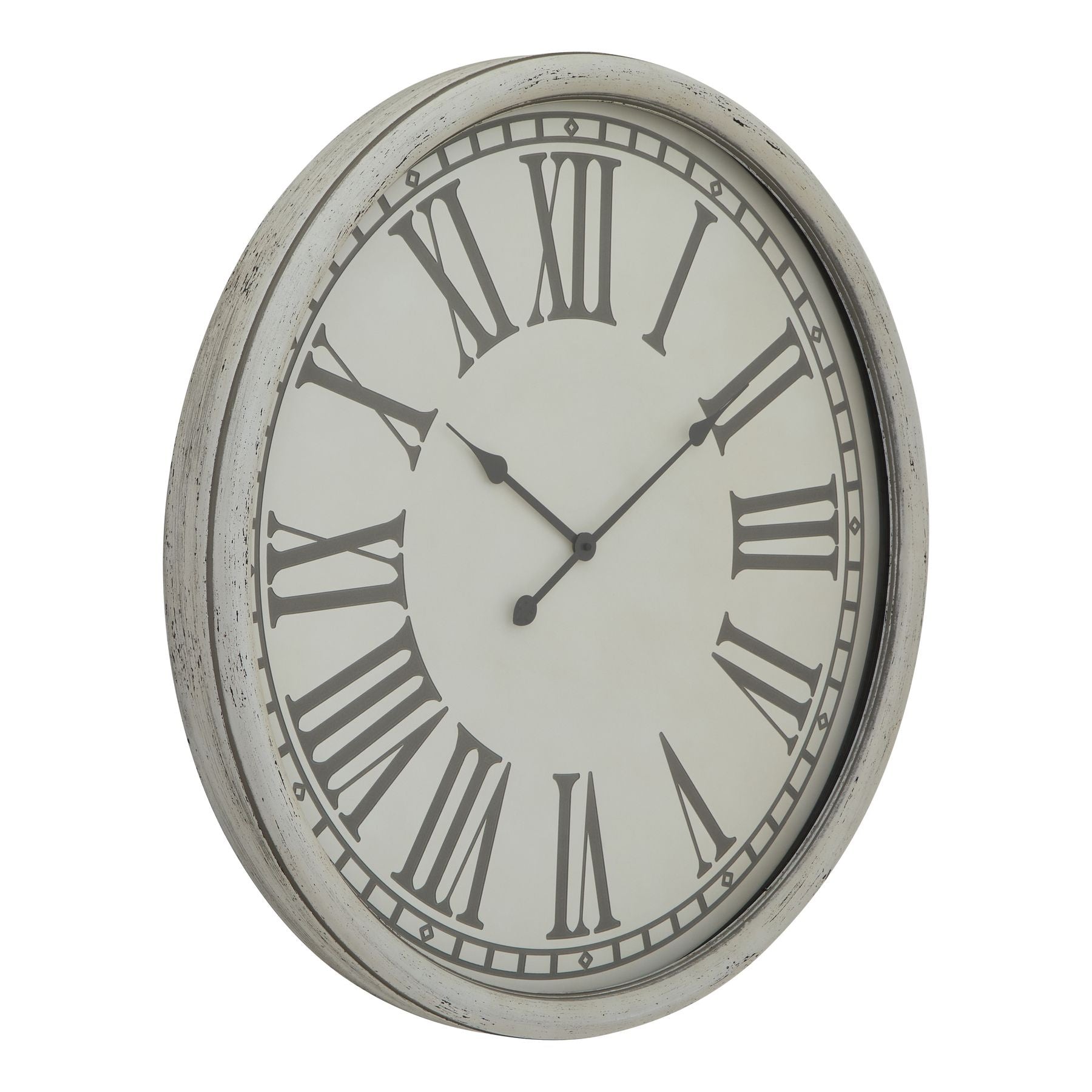 Old White Embossed Wall Clock – Cotswold Luxe
