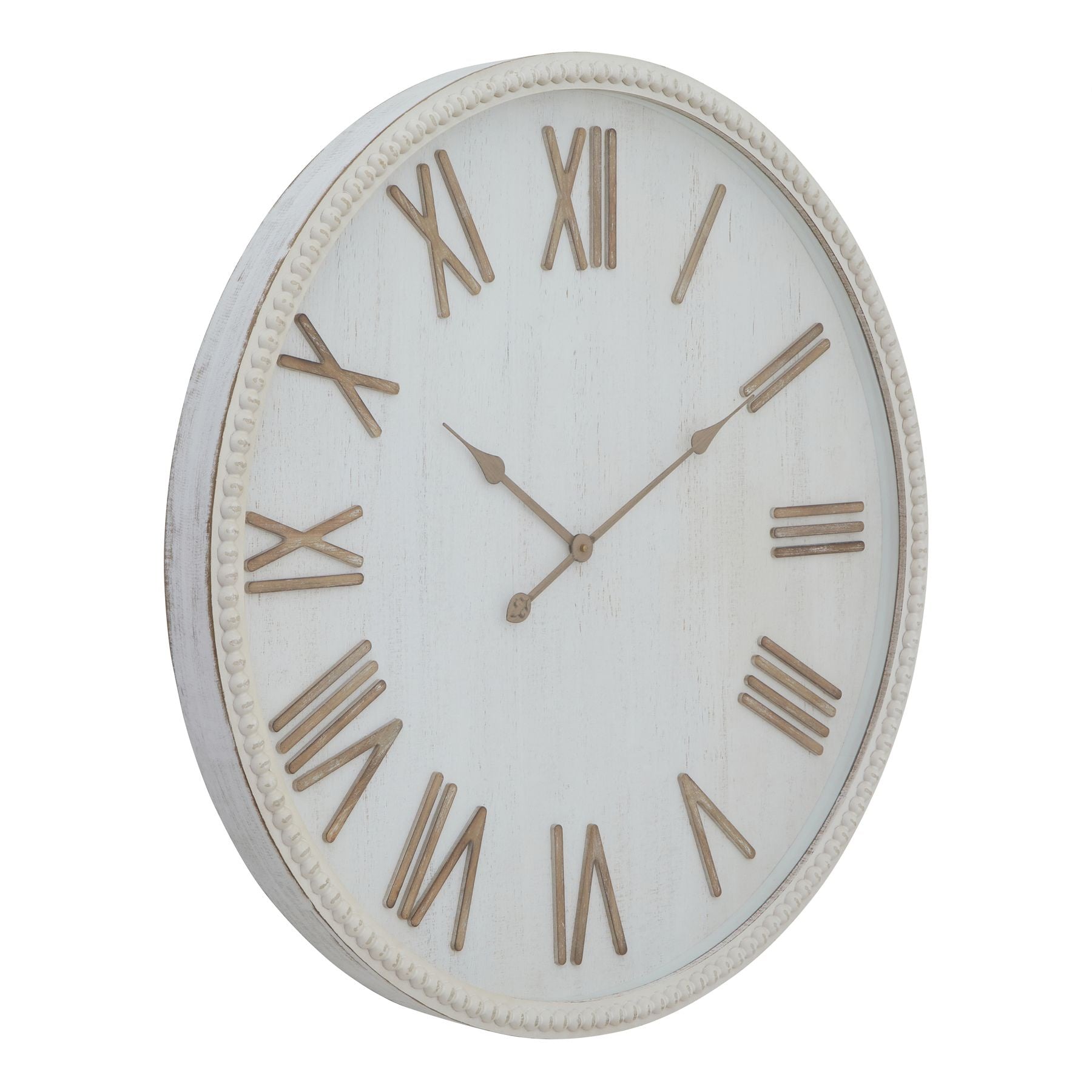 Large Rustic White Beaded Clock – Cotswold Luxe