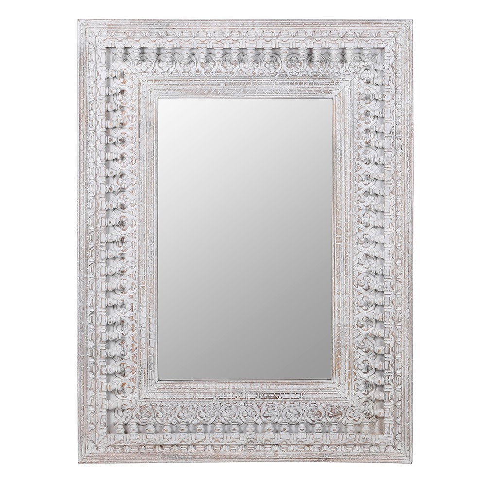 White Washed Carved Mirror – Cotswold Luxe